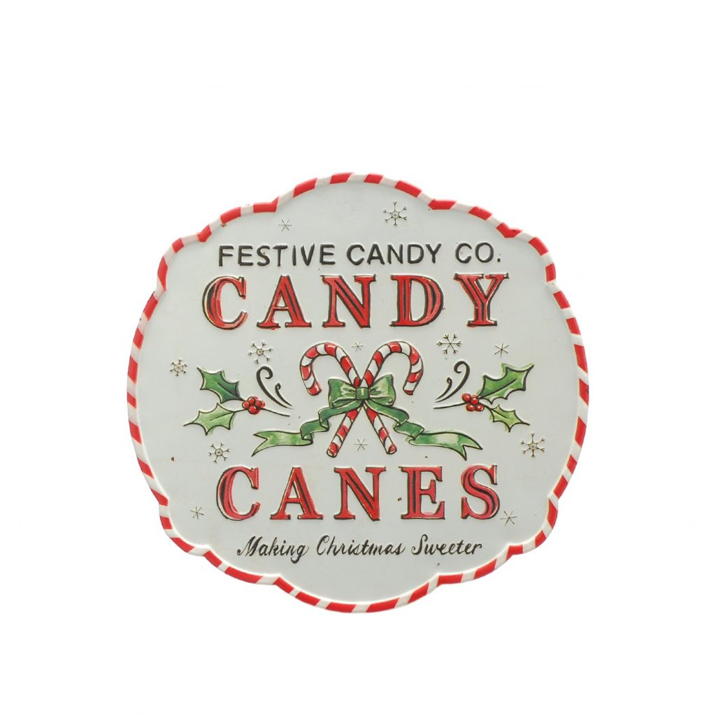Candy Cane Metal Sign - Lets Enjoy the Little Things