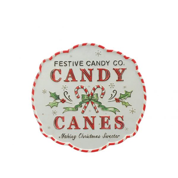 Candy Cane Metal Sign - Lets Enjoy the Little Things